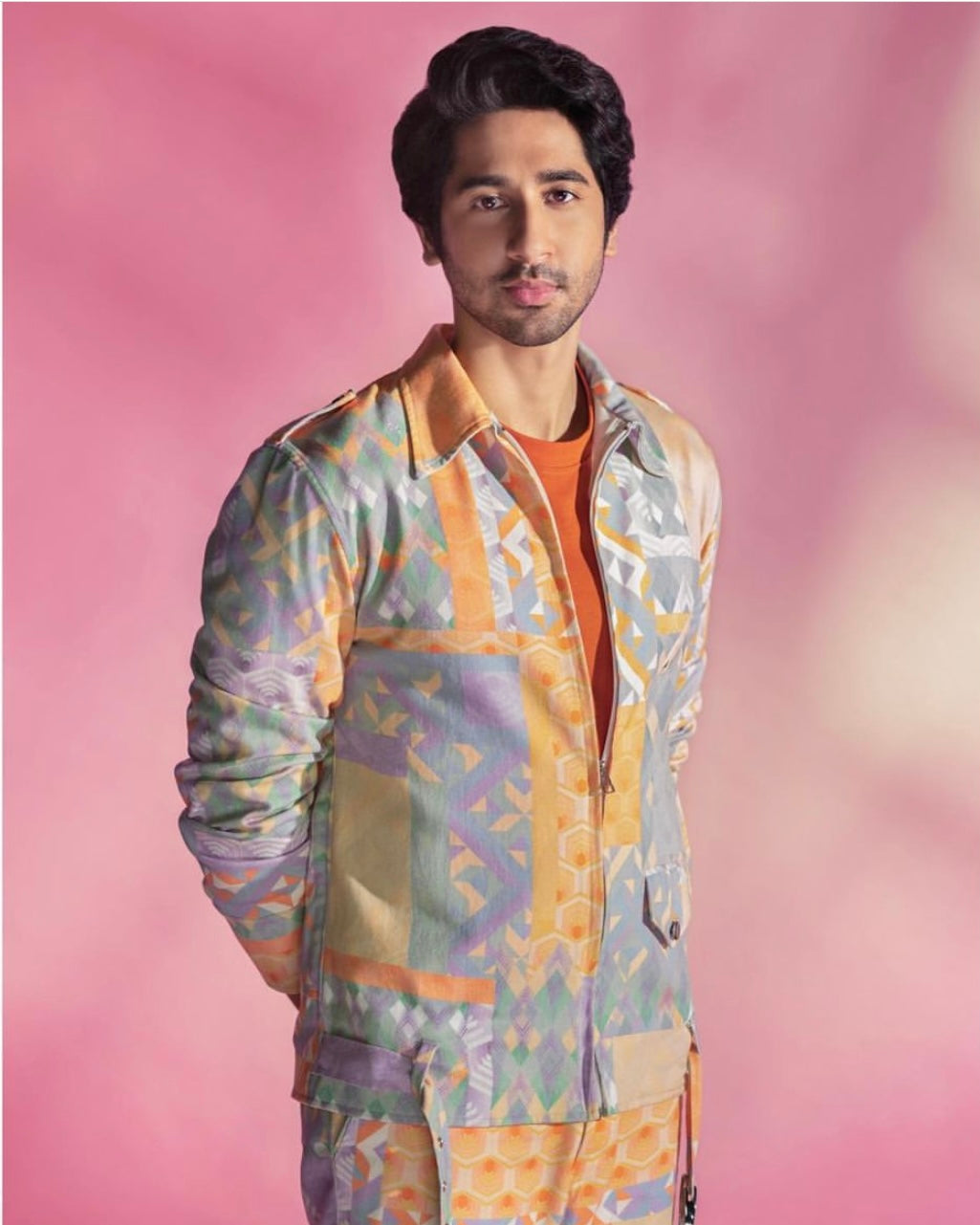 Vihaan Samat in our Multi-Geo Printed Denim Co-ord Set from Retro-Spec